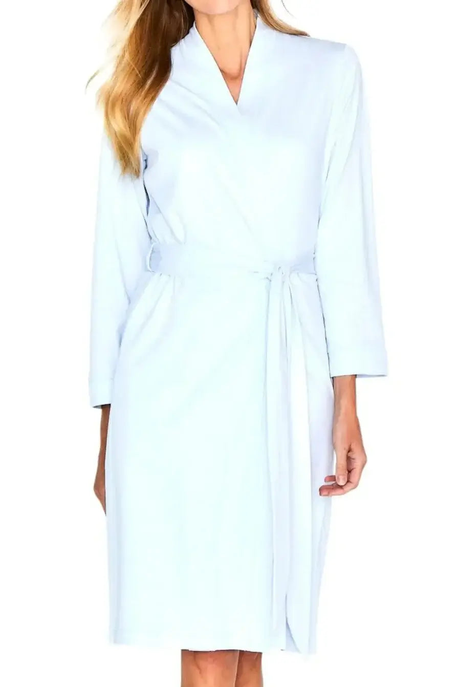 Title: Elle Long Sleeve Robe in Light Blue by Marelle | Petticoat Lane