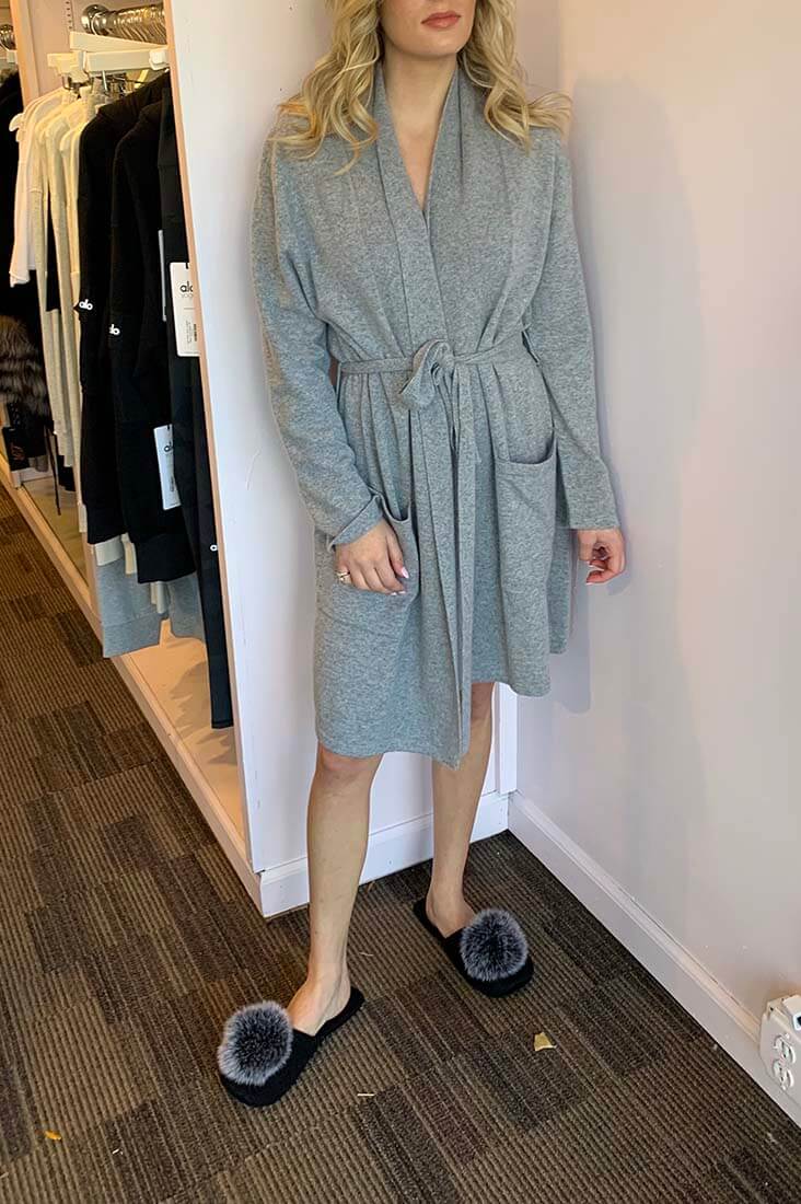 Arlotta Cashmere Short Wrap Robe $445.00 | Petticoat Lane